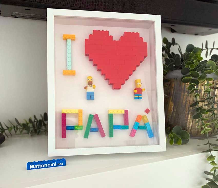 Lego Moc by Mattoncini - Cornice I Love Papà Simpsons - Mattoncini.net