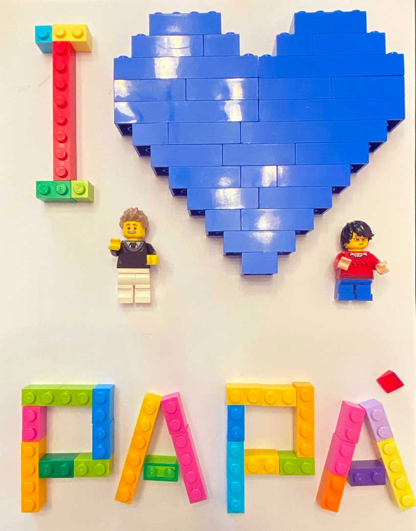 Lego Moc by Mattoncini - Cornice I Love Papà - Mattoncini.net