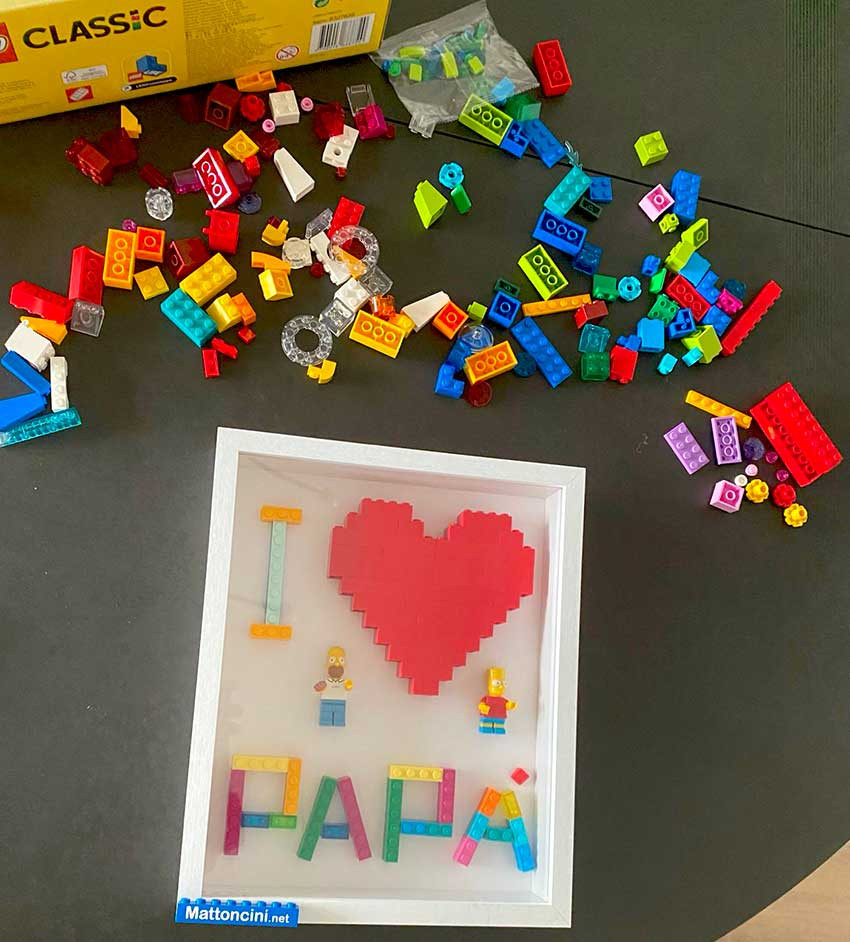 Lego Moc by Mattoncini - Cornice I Love Papà - Mattoncini.net